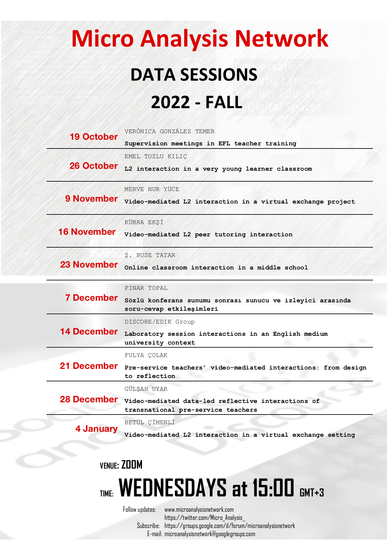 Micro Analysis Network – Online CA Data Sessions Schedule (October ...